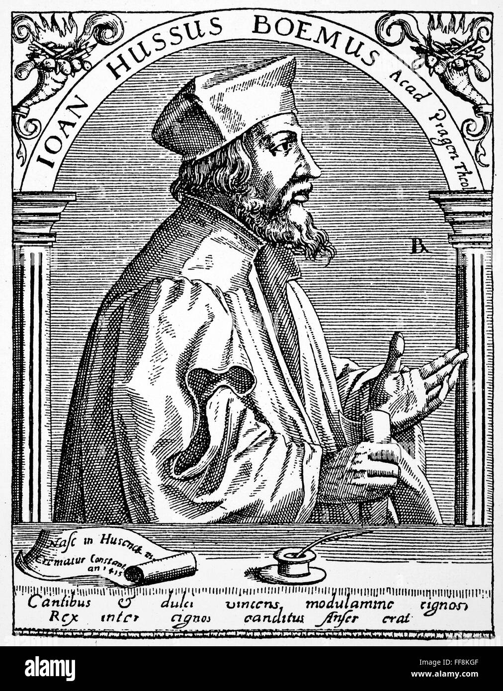 JAN HUS (c1369-1415). /nBohemian religious reformer. Copper engraving ...