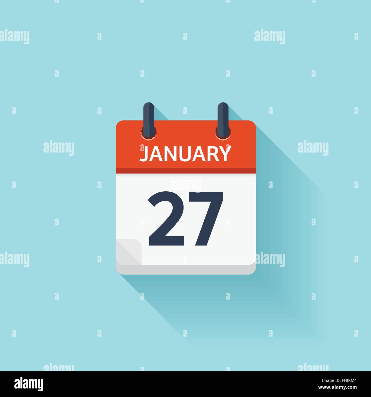 January 27. Vector flat daily calendar icon. Date and time, day, month ... January 27. Vector flat daily calendar icon. Date and time, day, month ...
