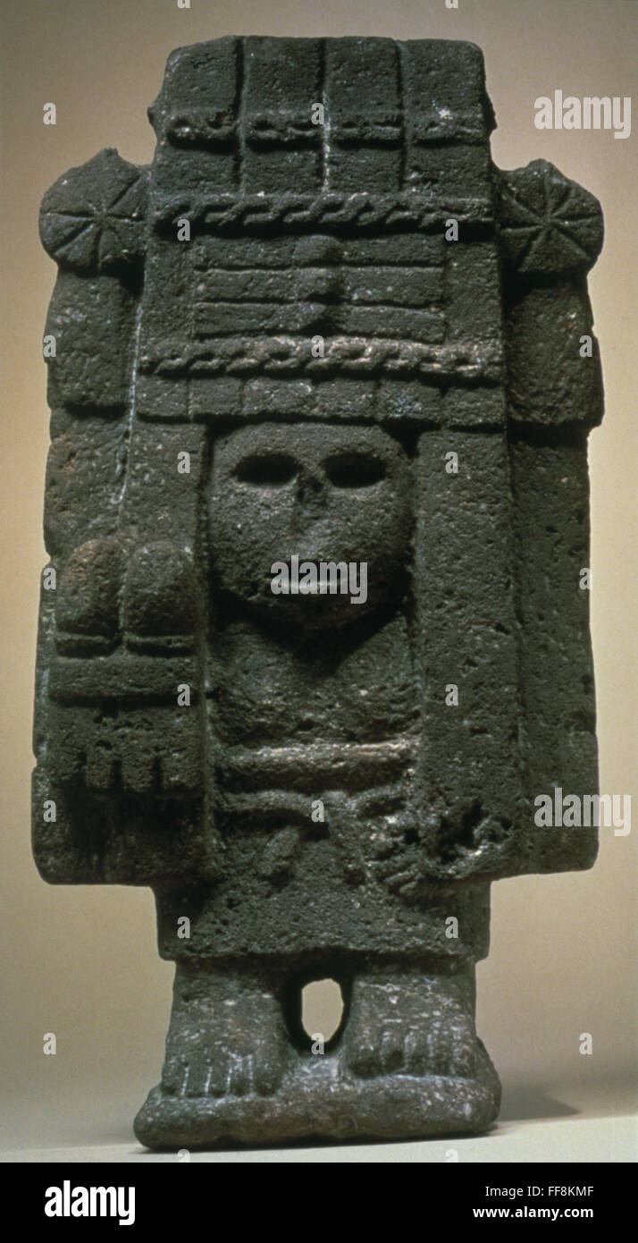 MEXICO: AZTEC ART. /nCorn goddess Chicomecoatl. Stone, 15th-16th ...