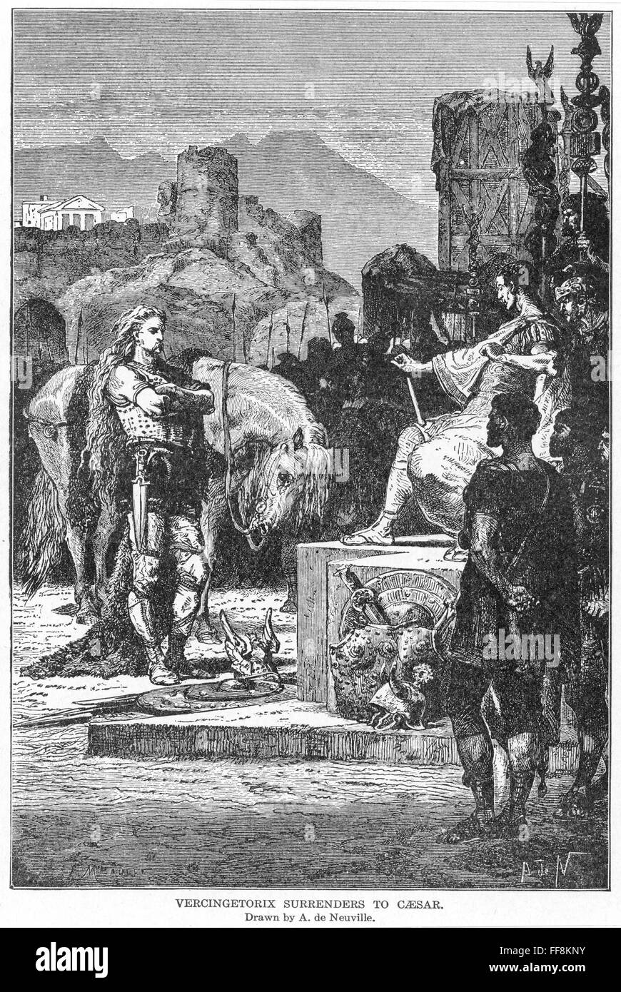 CAESAR AND VERCINGETORIX. /nVercingetorix (d. 46 B.C.), Gallic chief of ...