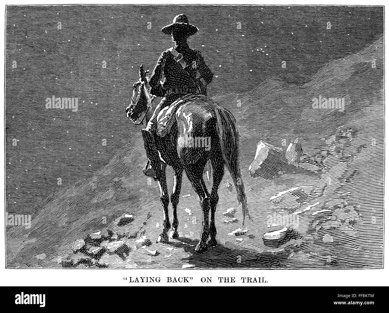 REMINGTON: 10th CAVALRY. /n'Laying back on the trail.' Enlisted man of ...