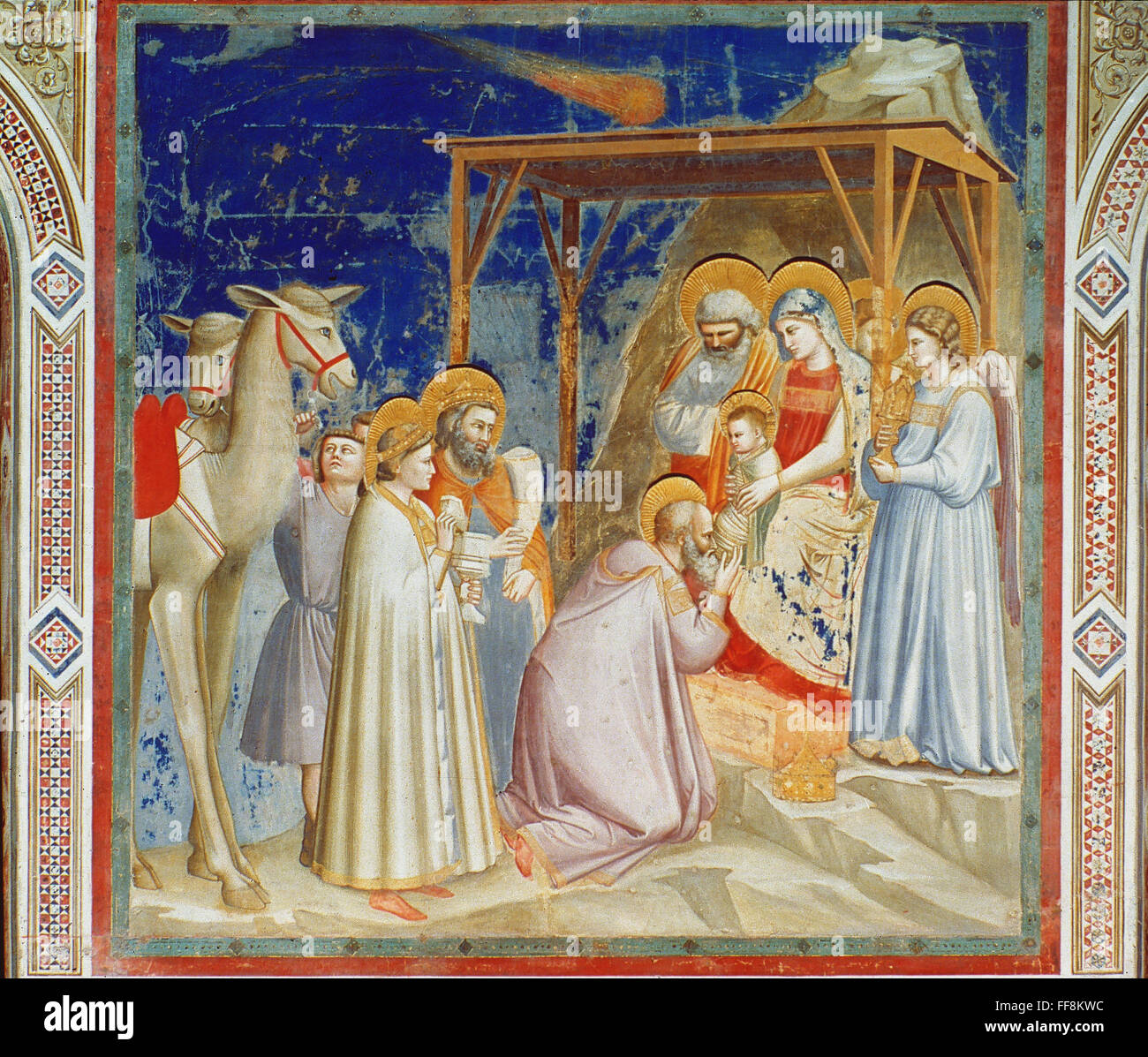 GIOTTO: ADORATION. /n'Adoration of the Magi.' Fresco by Giotto at the ...