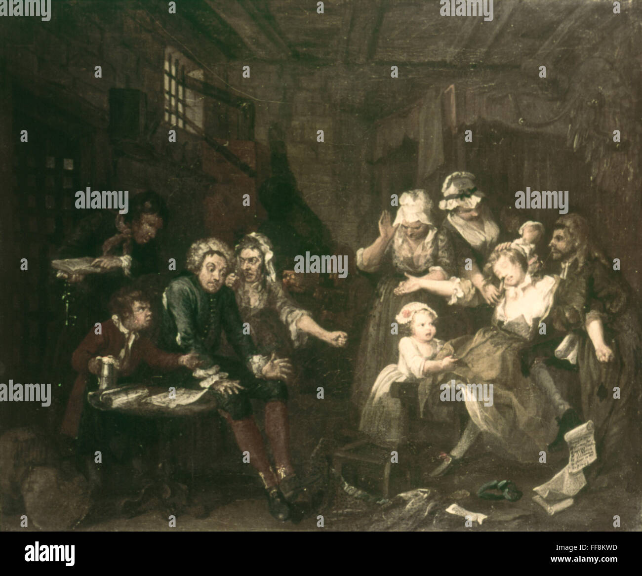 HOGARTH: RAKE'S PROGRESS. /n'The Prison.' The seventh painting in the ...