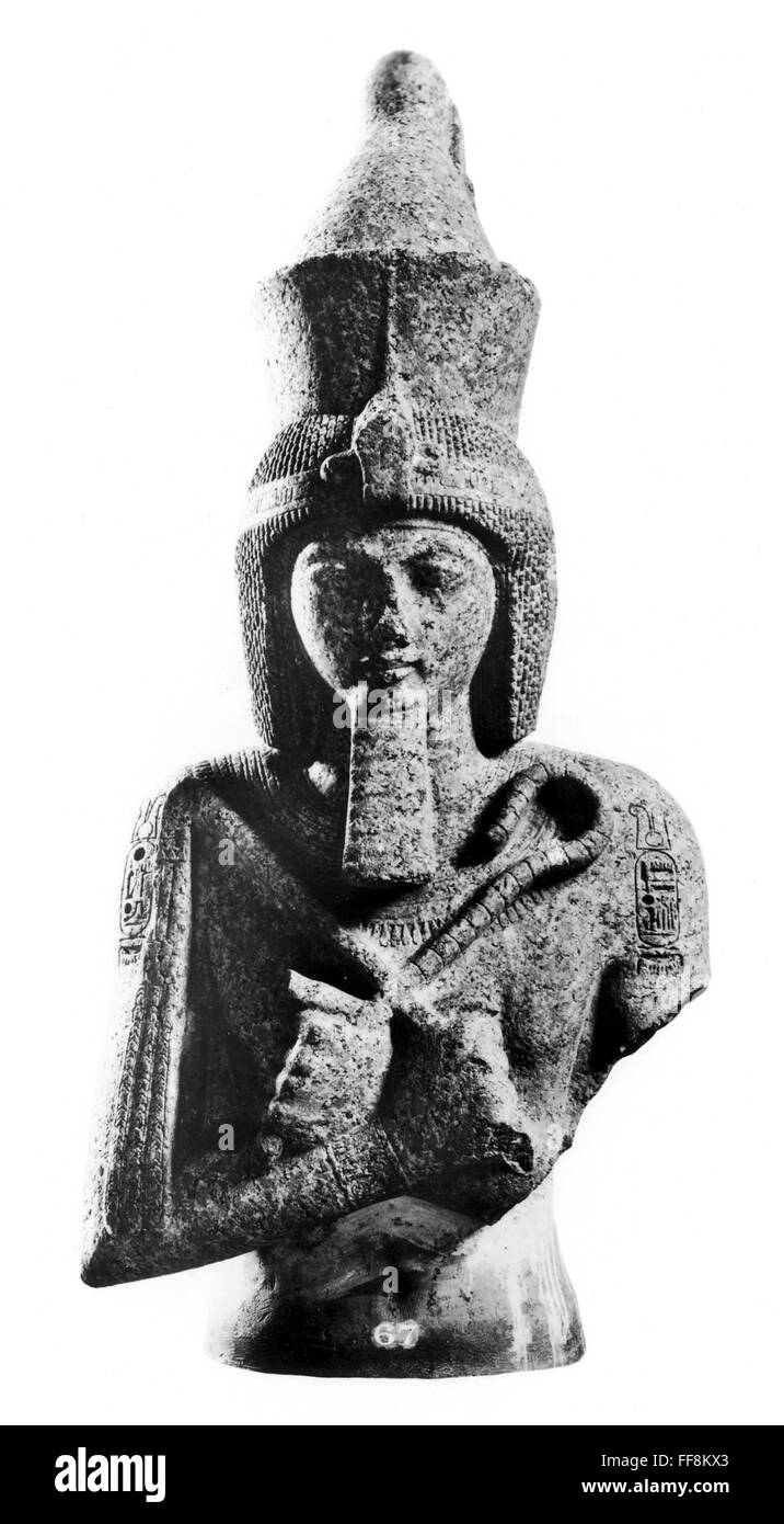 ANCIENT EGYPT: RAMESES II. /nUpper part of a granite statue of Rameses ...