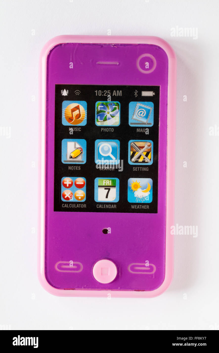 Child's toy mobile phone isolated on white background Stock Photo - Alamy