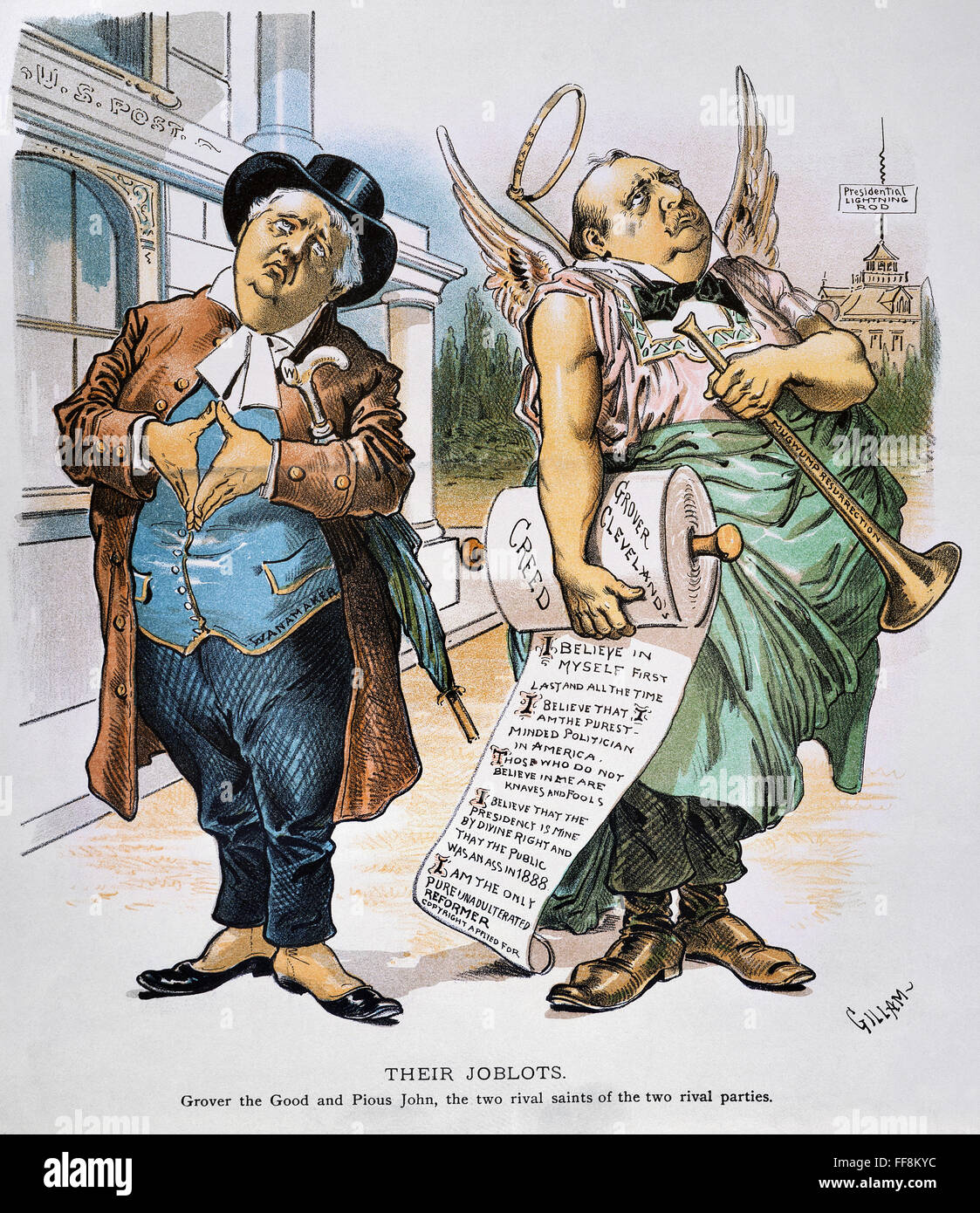 G. CLEVELAND CARTOON, 1892. /nAmerican cartoon by Bernard Gillam, 1892, of John Wanamaker and ...