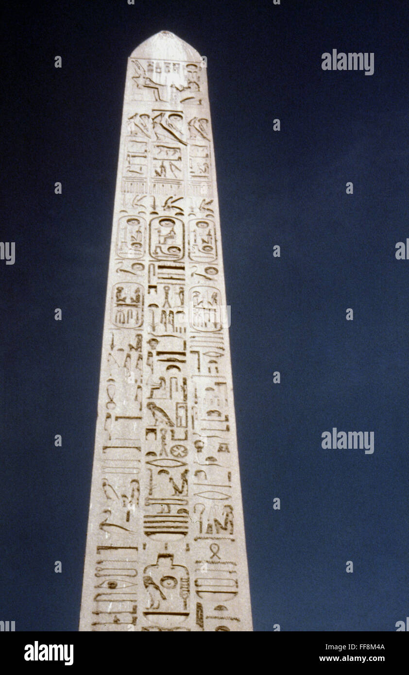 EGYPTIAN OBELISK. /nThe Ramses obelisk at Luxor, Egypt Stock Photo - Alamy