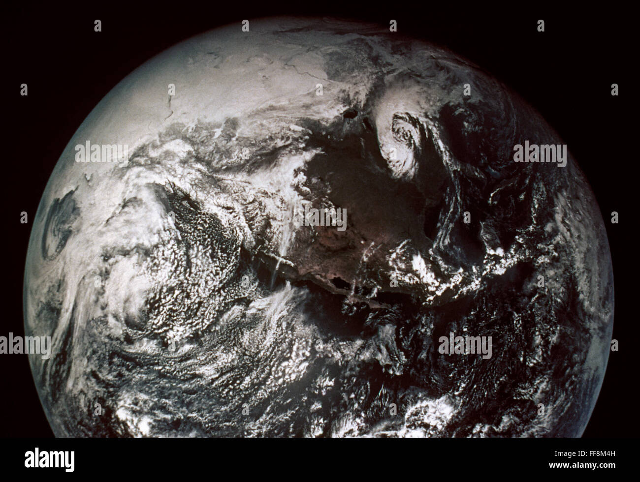 APOLLO 16: EARTH. /nApollo 16: Earth from command module with North ...