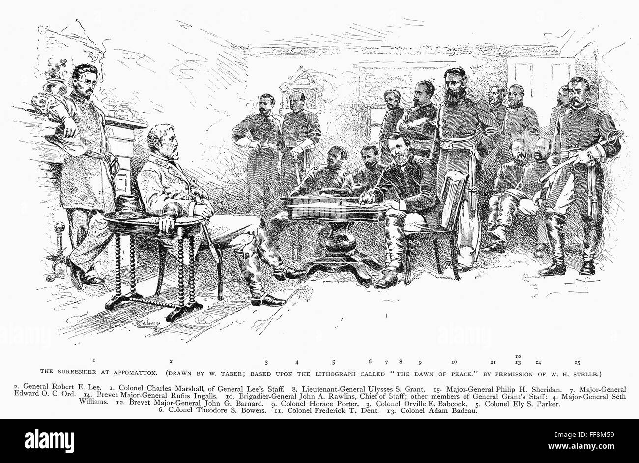 LEE'S SURRENDER, 1865. /nThe surrender of General Lee to General Grant ...