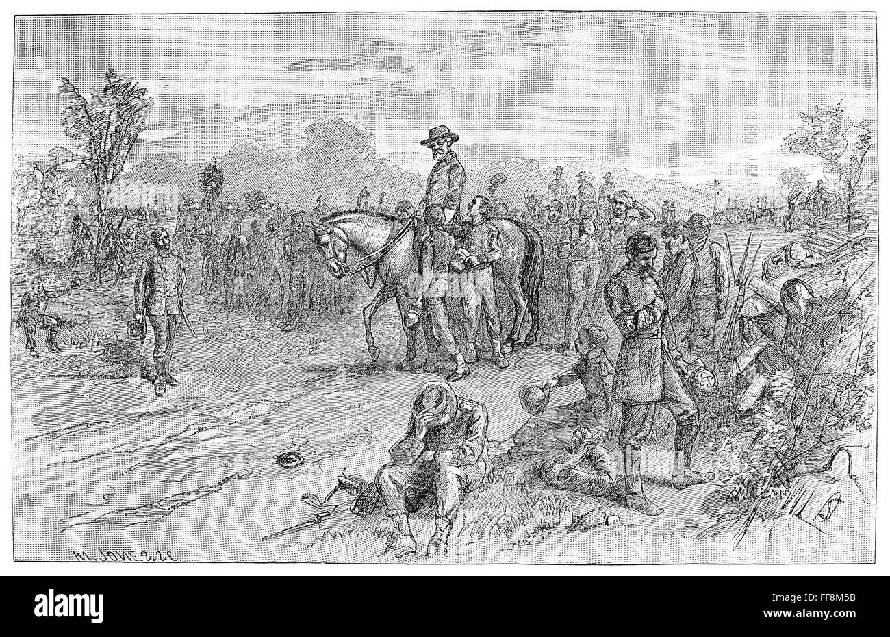 LEE'S SURRENDER, 1865. /nThe surrender of General Lee to General Grant ...