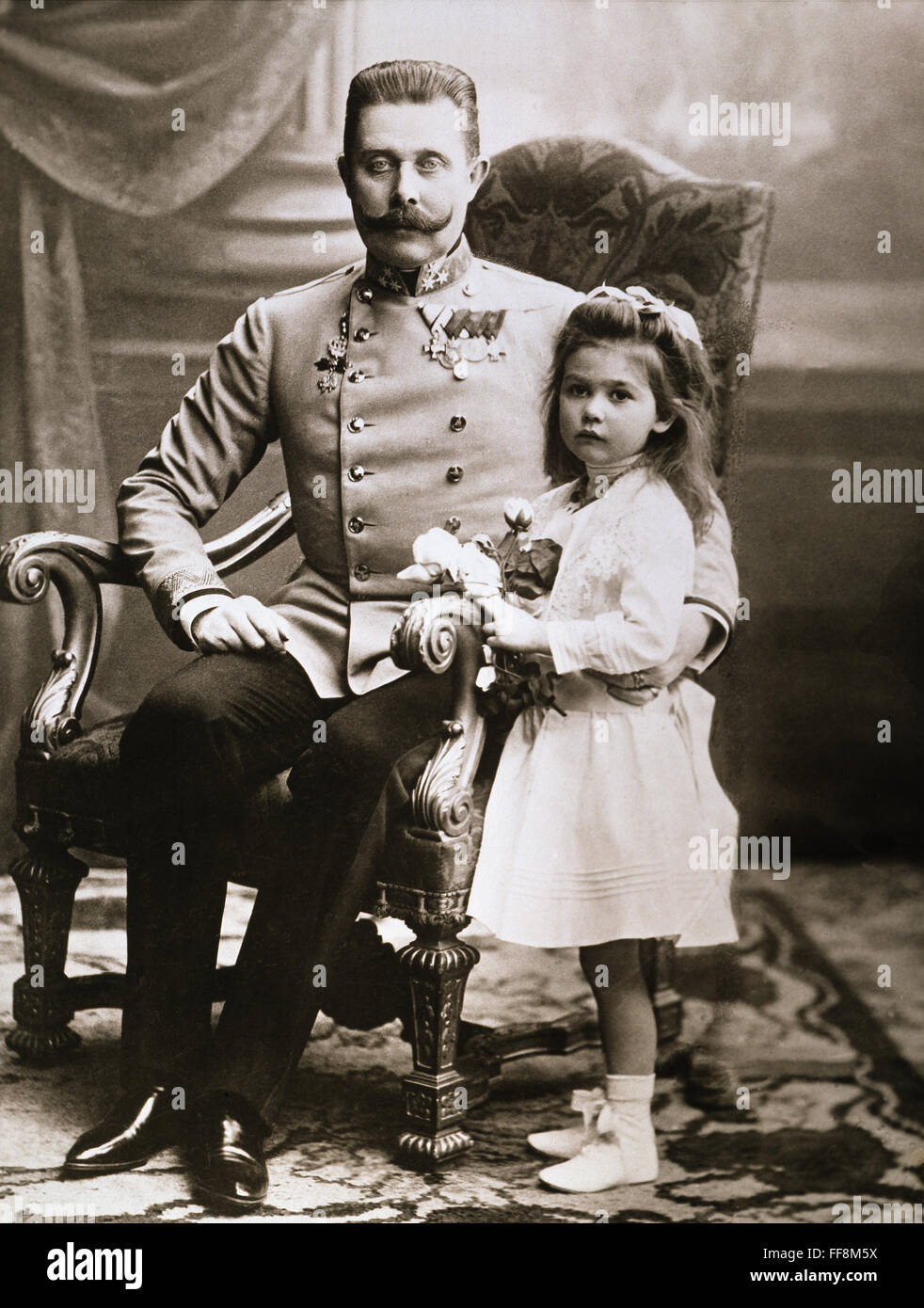 ARCHDUKE FRANZ FERDINAND /nof Austria (1863-1914) with his daughter, Princess Sophie Stock Photo ...