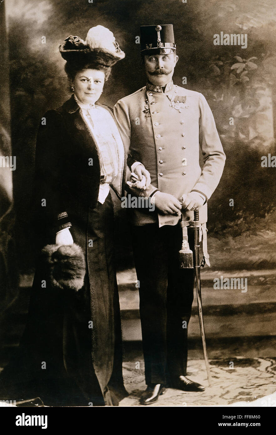ARCHDUKE FRANZ FERDINAND /nof Austria (1863-1914) with Archduchess Sophie at the time of their ...