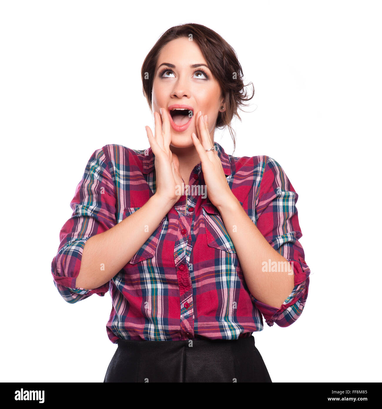 Female model surprise face close up hi-res stock photography and images ...