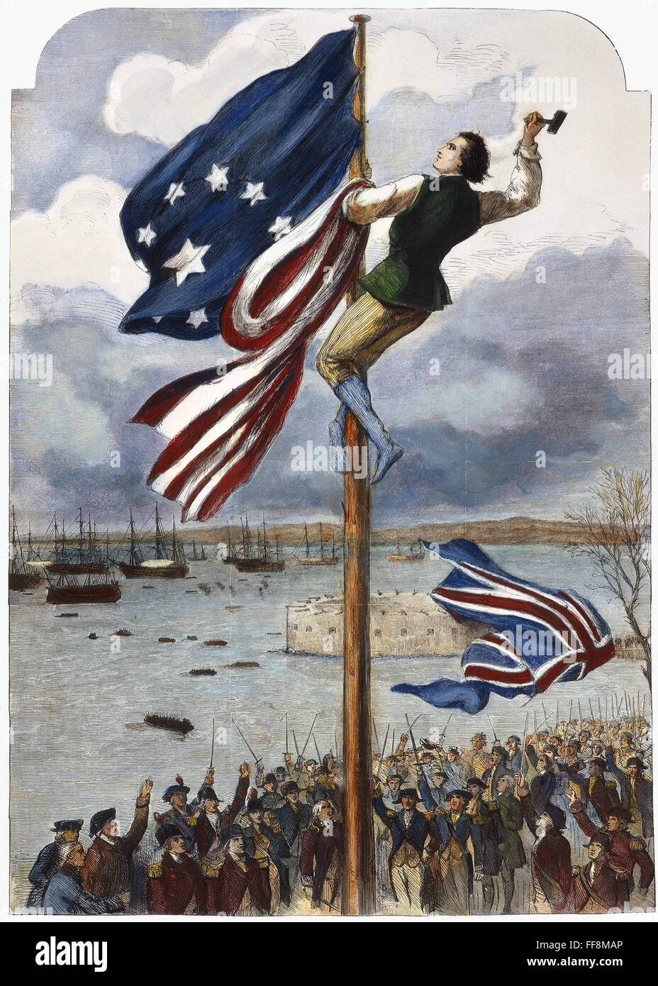 NY: BRITISH EVACUATION. /nCelebrating the British evacuation of New ...