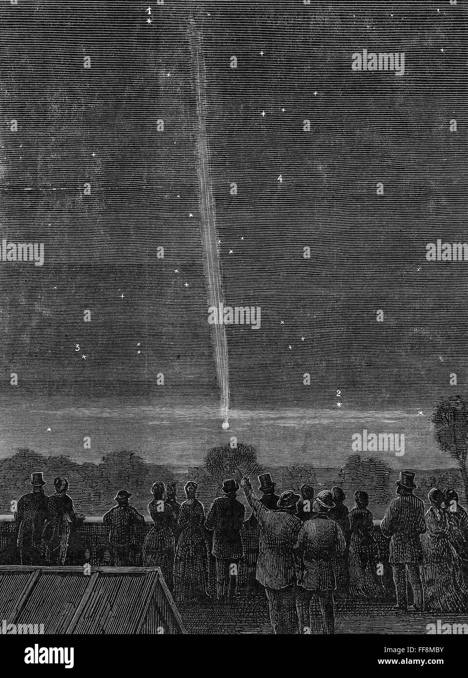 COMET, 1880. /nComet seen at Melbourne, Australia, in 1880. Wood ...