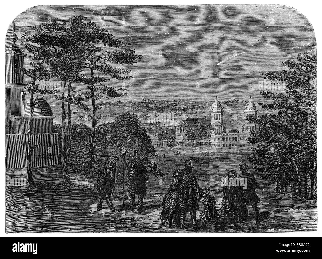 COMET, 1858. /nDonati's Comet as it appeared on 17 September 1858 over ...