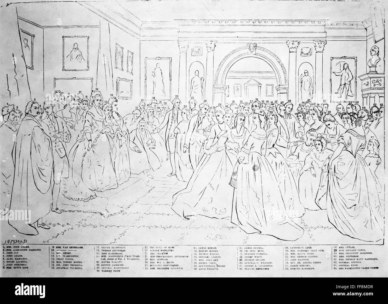 WASHINGTON RECEPTION: KEY. /nKey to Daniel F. Huntington's painting ...