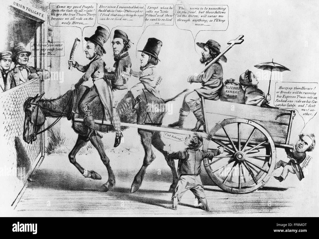 PRESIDENTIAL CAMPAIGN: 1856. /n'The Mustang Team': American cartoon ...