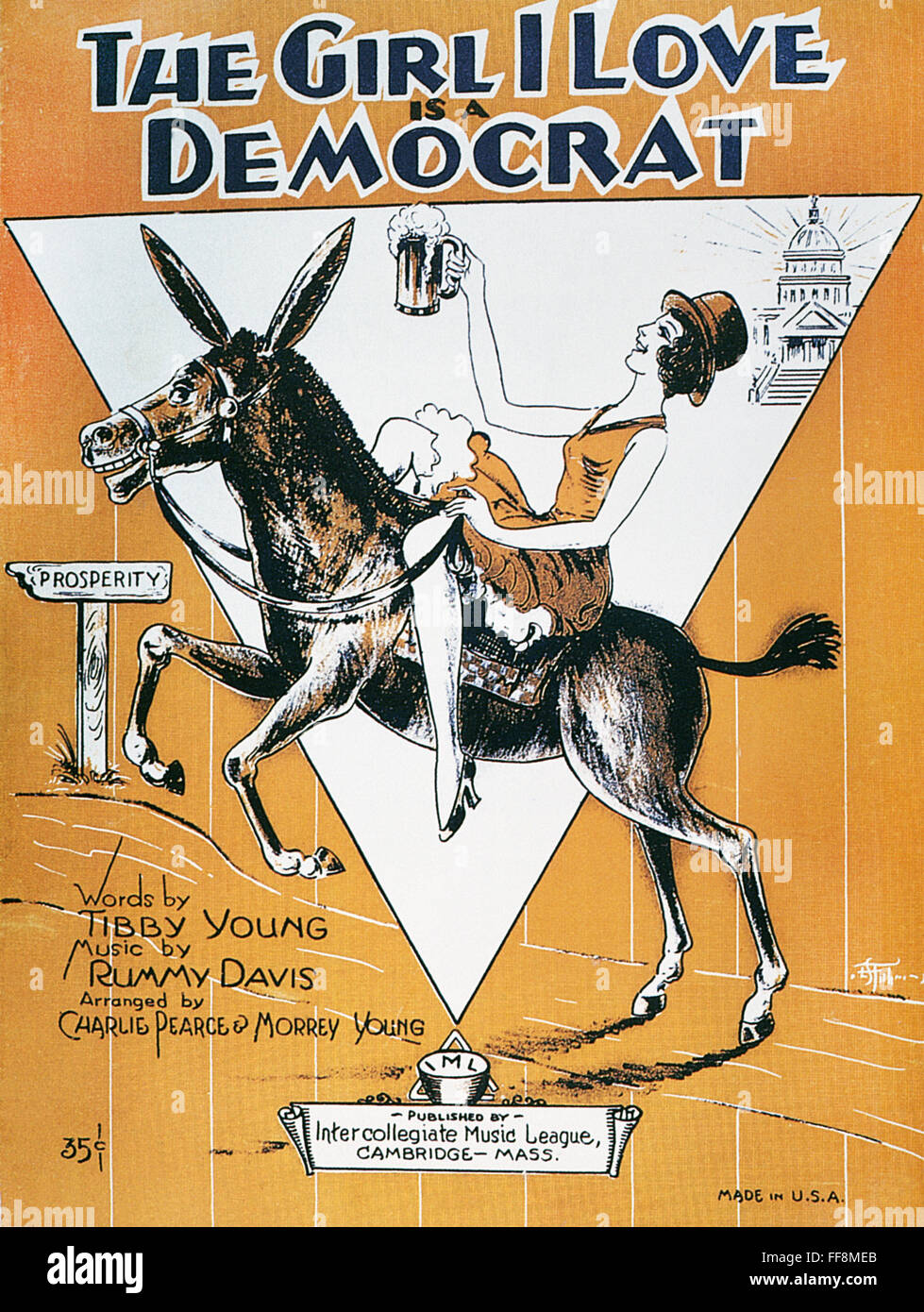 SHEET MUSIC COVER, c1932. /n'The Girl I Love Is a Democrat.' American ...