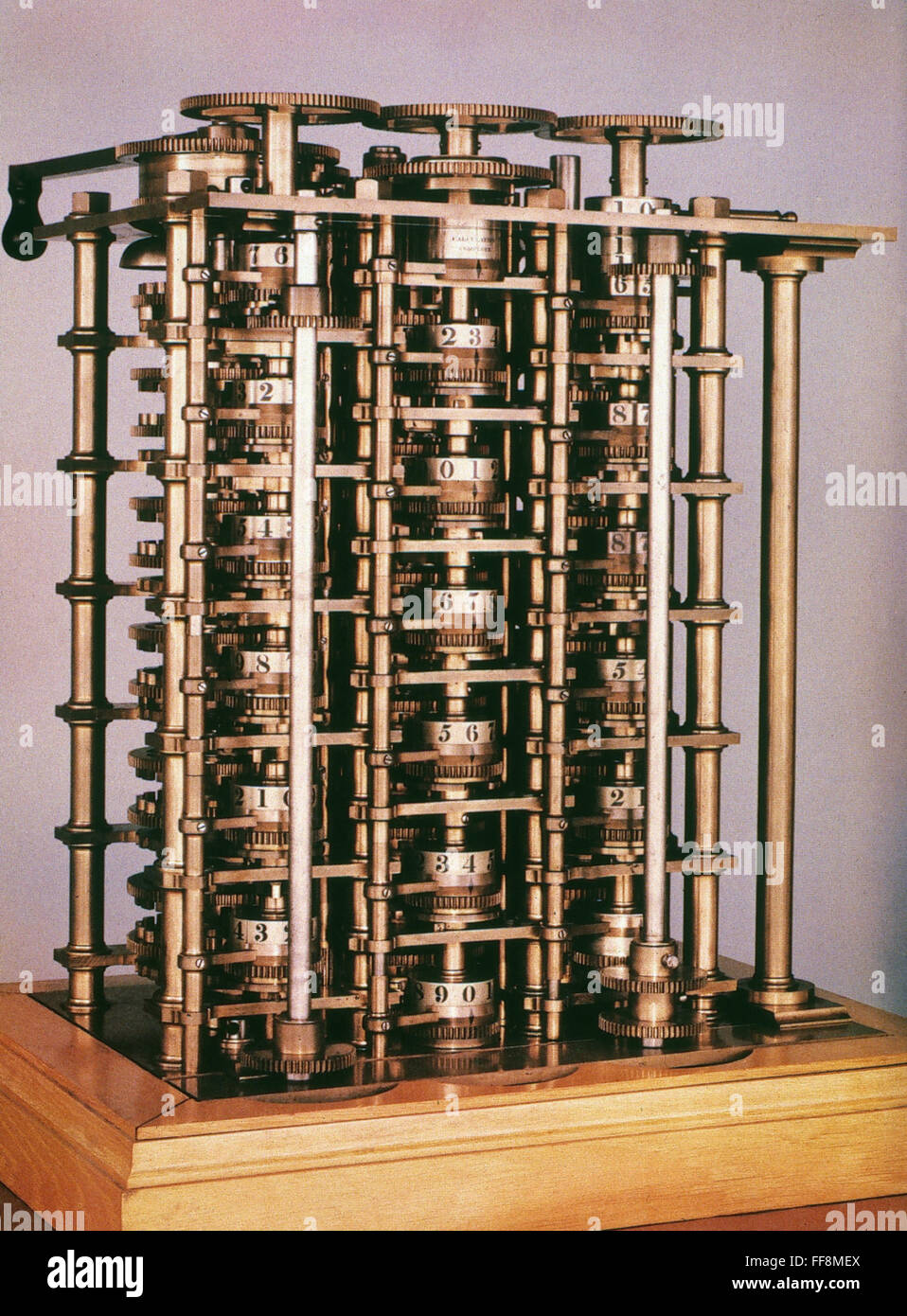 BABBAGE CALCULATOR. /nA part of one of Charles Babbage's 'calculating ...