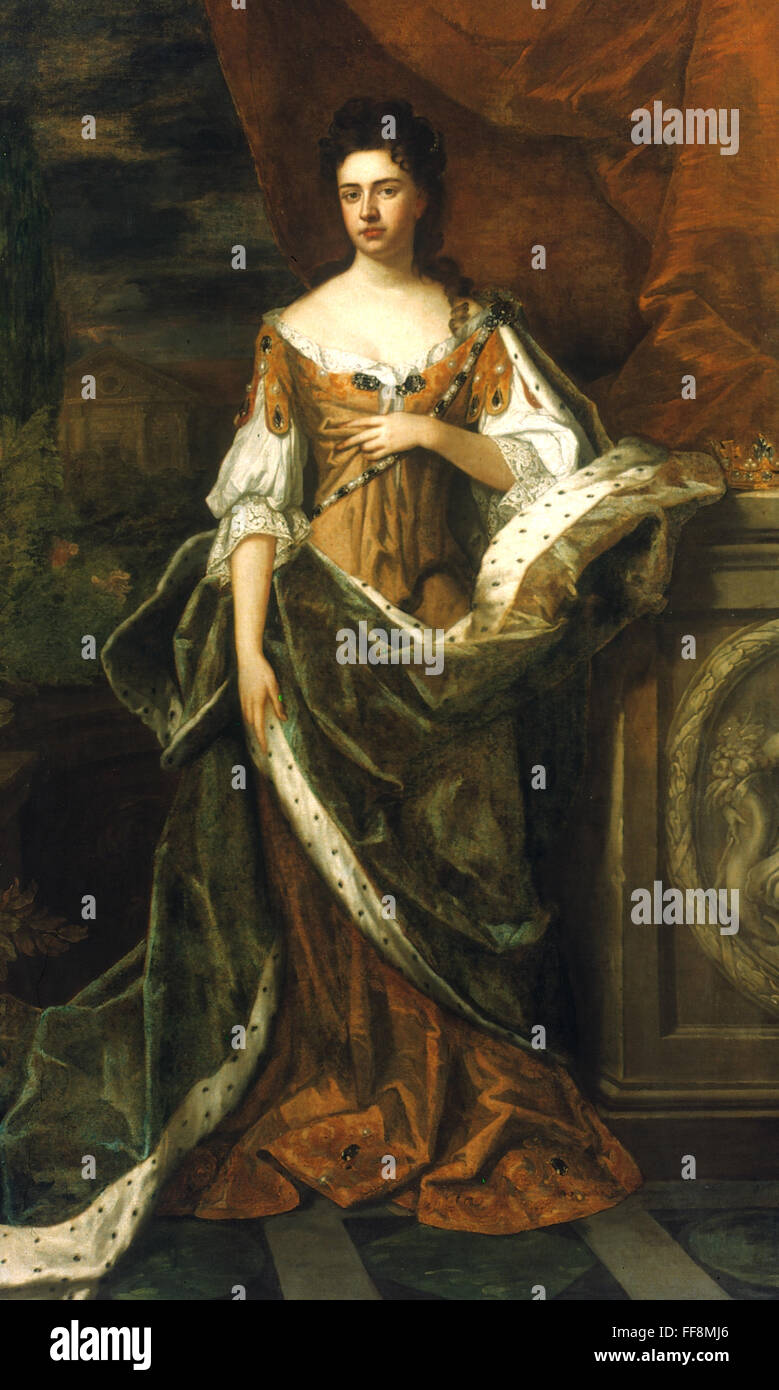 QUEEN ANNE OF ENGLAND /n(1665-1714). Oil on canvas, attributed to Sir ...