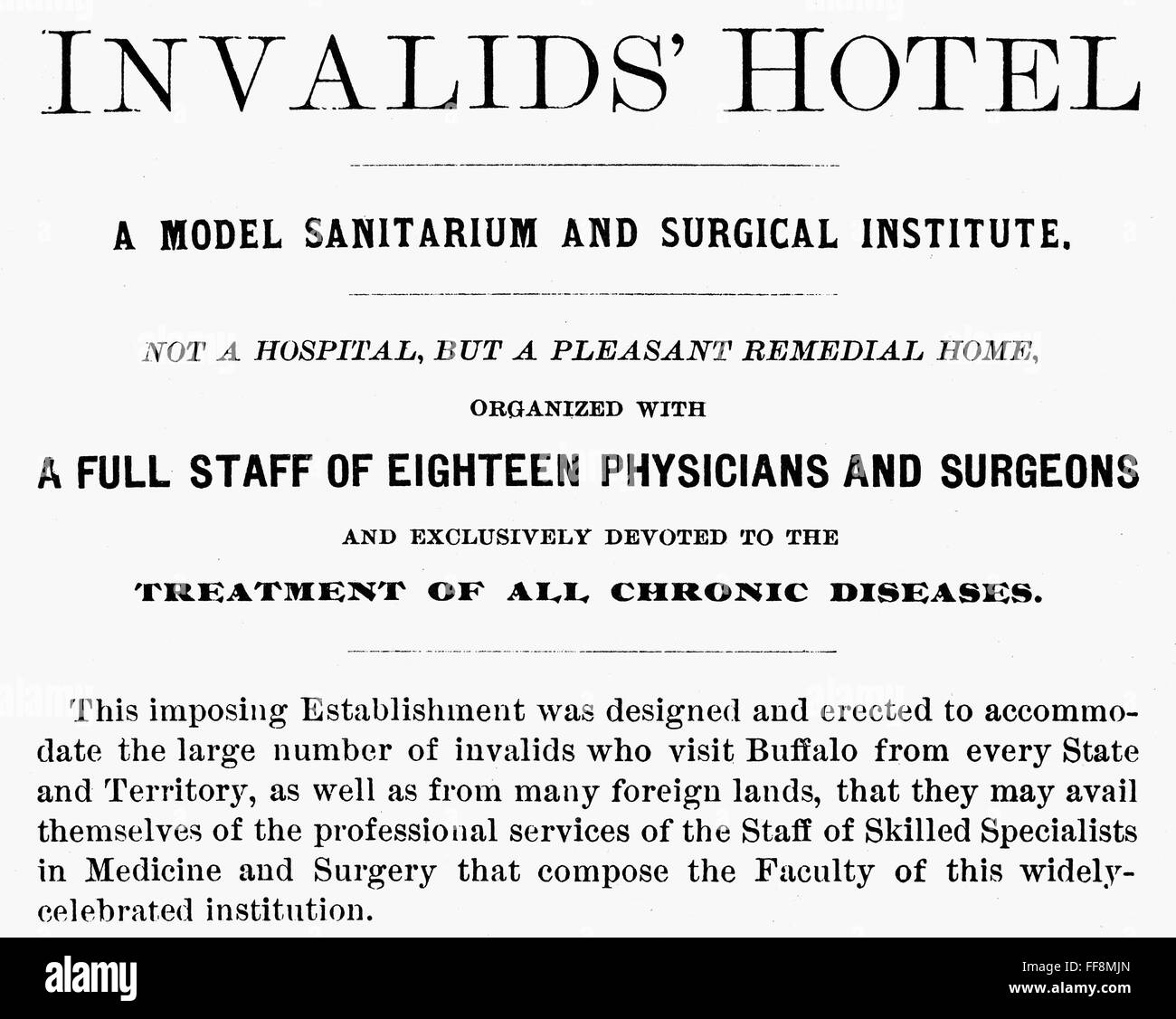 SANITARIUM AD, 19th CENTURY. /nAmerican advertisement, 19th century ...