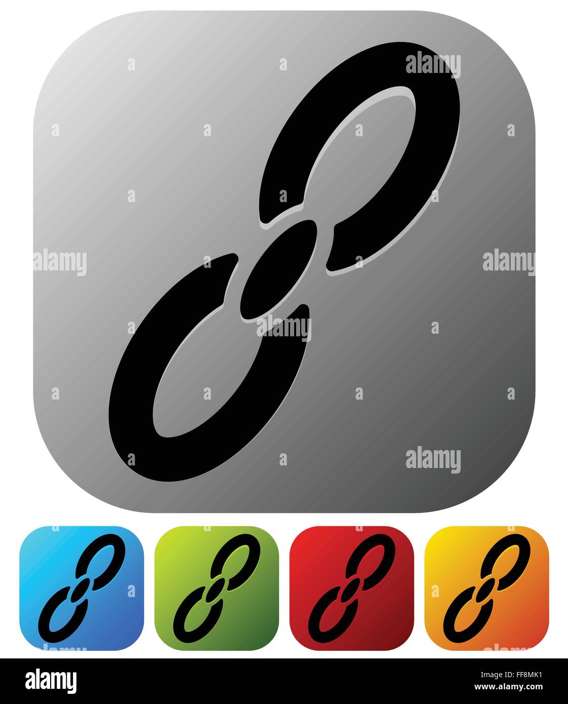 Icon with chain link symbol for connection, appendix, attachment concepts Stock Vector Image ...