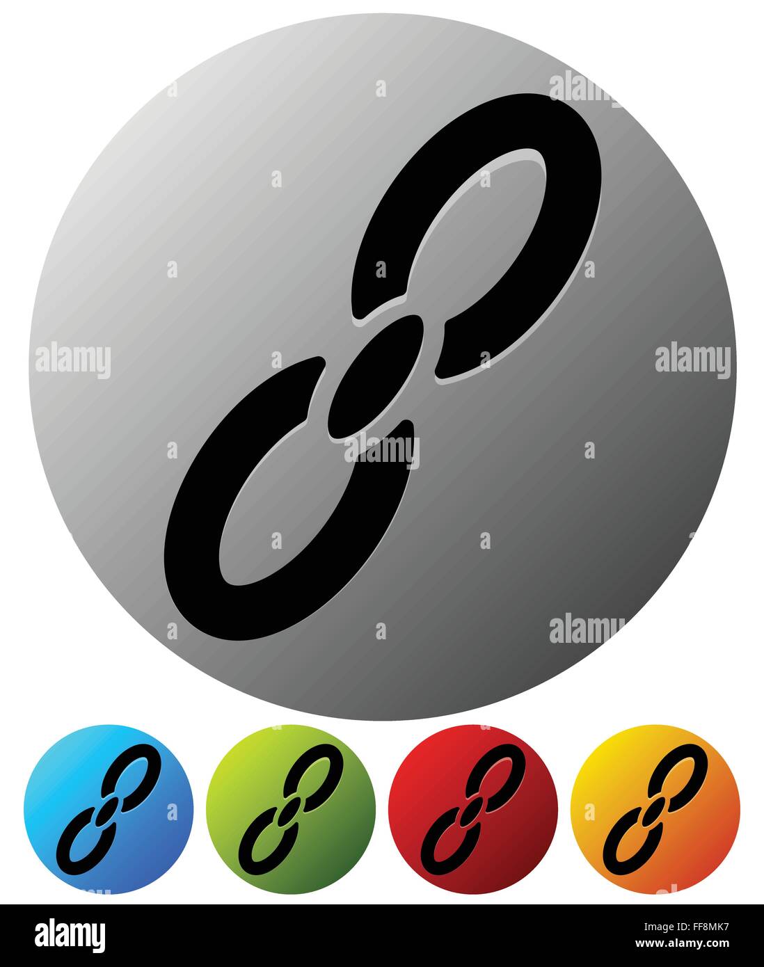 Icon with chain link symbol for connection, appendix, attachment concepts Stock Vector Image ...