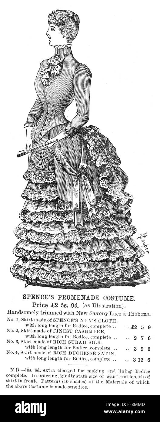 ENGLISH FASHION, 1884. /nEnglish advertisement, 1884 Stock Photo - Alamy
