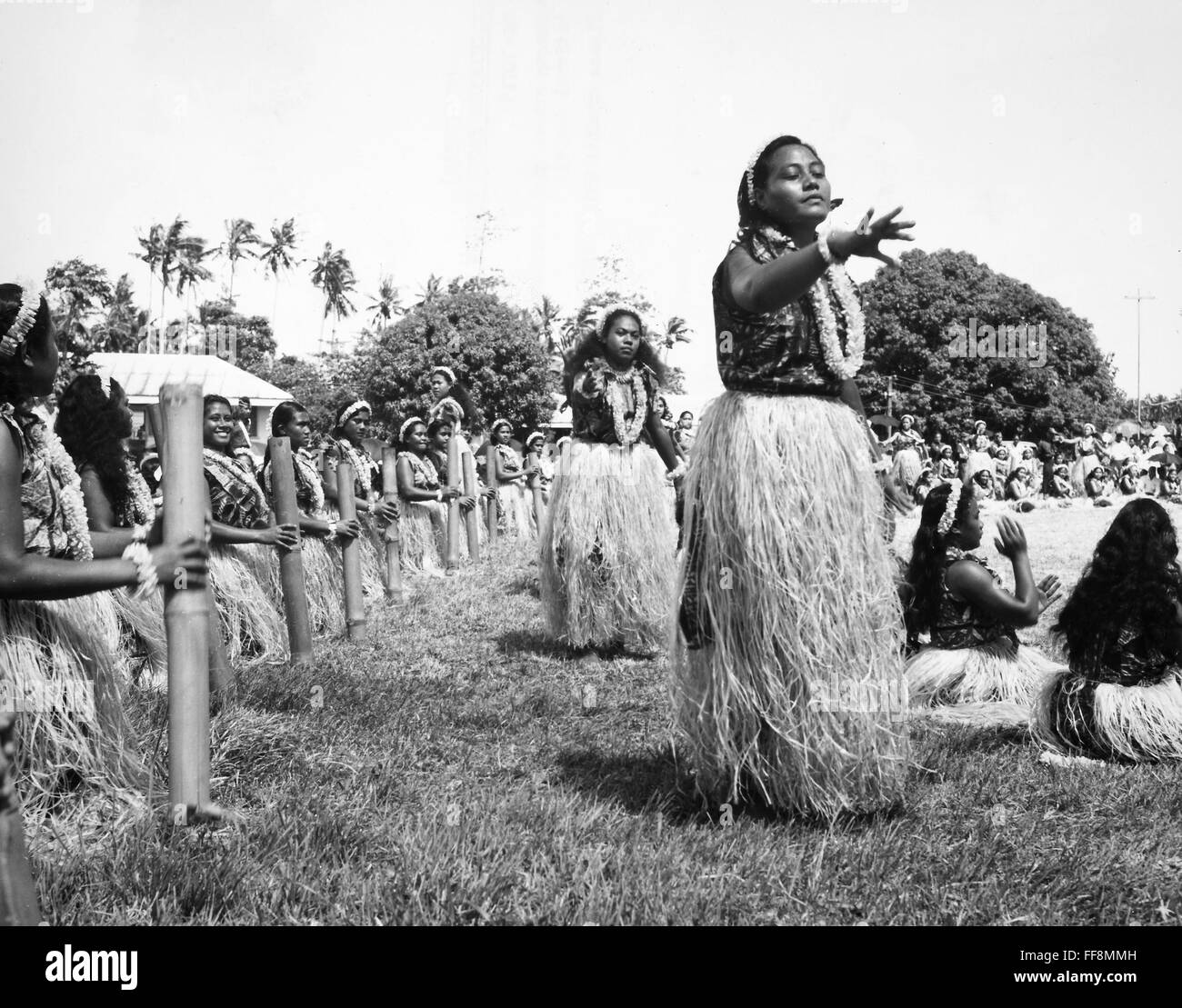 DANCE: SAMOA, 1961. /nSamoan school girls performing the Siva Dance ...