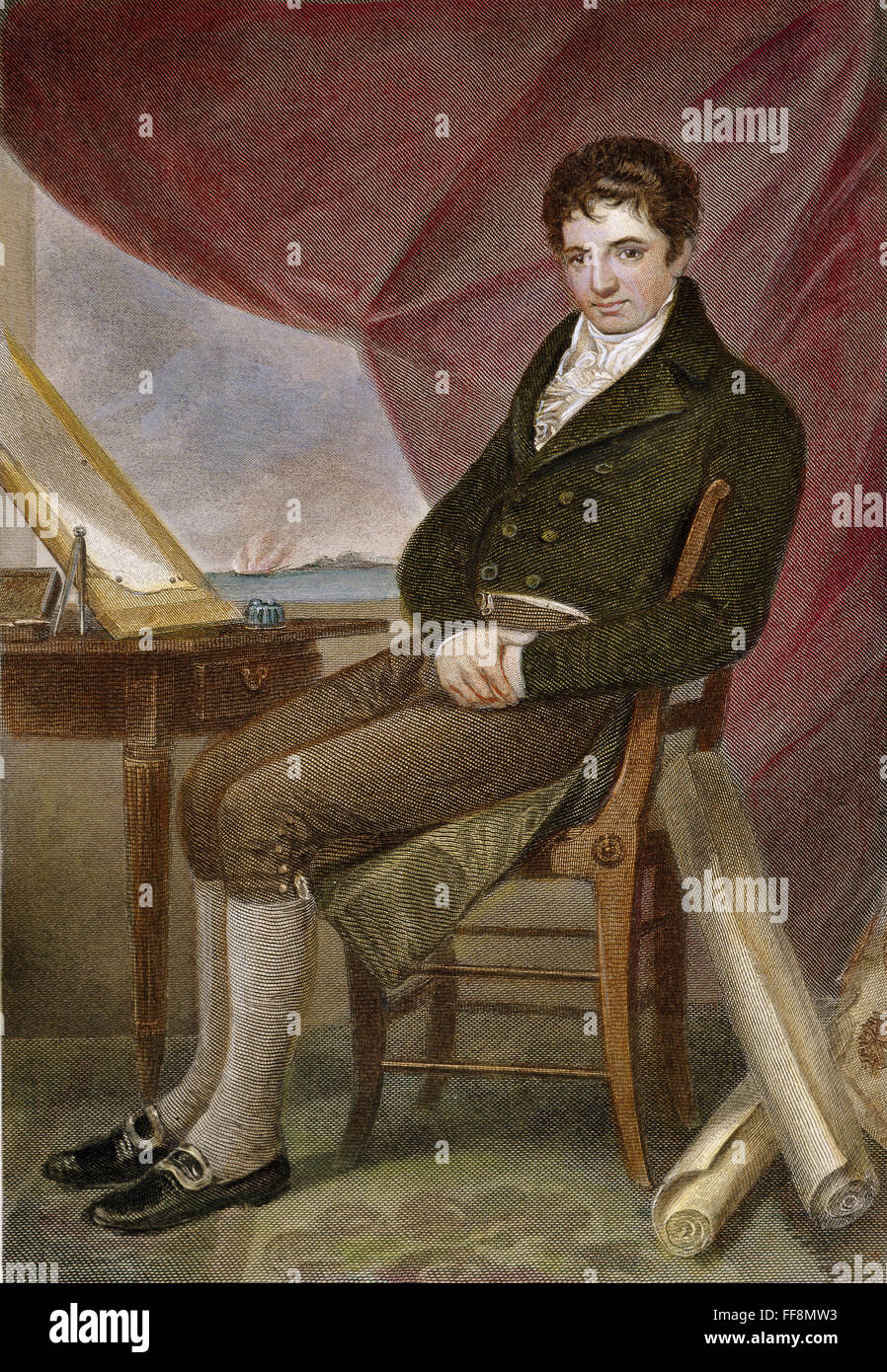 ROBERT FULTON (1765-1815). /nAmerican engineer and inventor. Steel ...