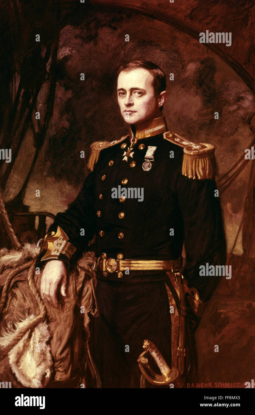 ROBERT FALCON SCOTT /n(1868-1912). English Antarctic explorer. Oil on ...