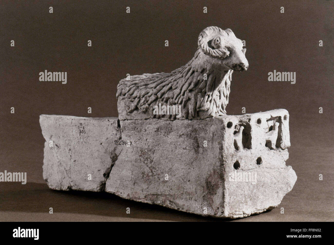 ASSYRIAN TOY. /nTerracotta model of early Mesopotamian wool-sheep. From ...
