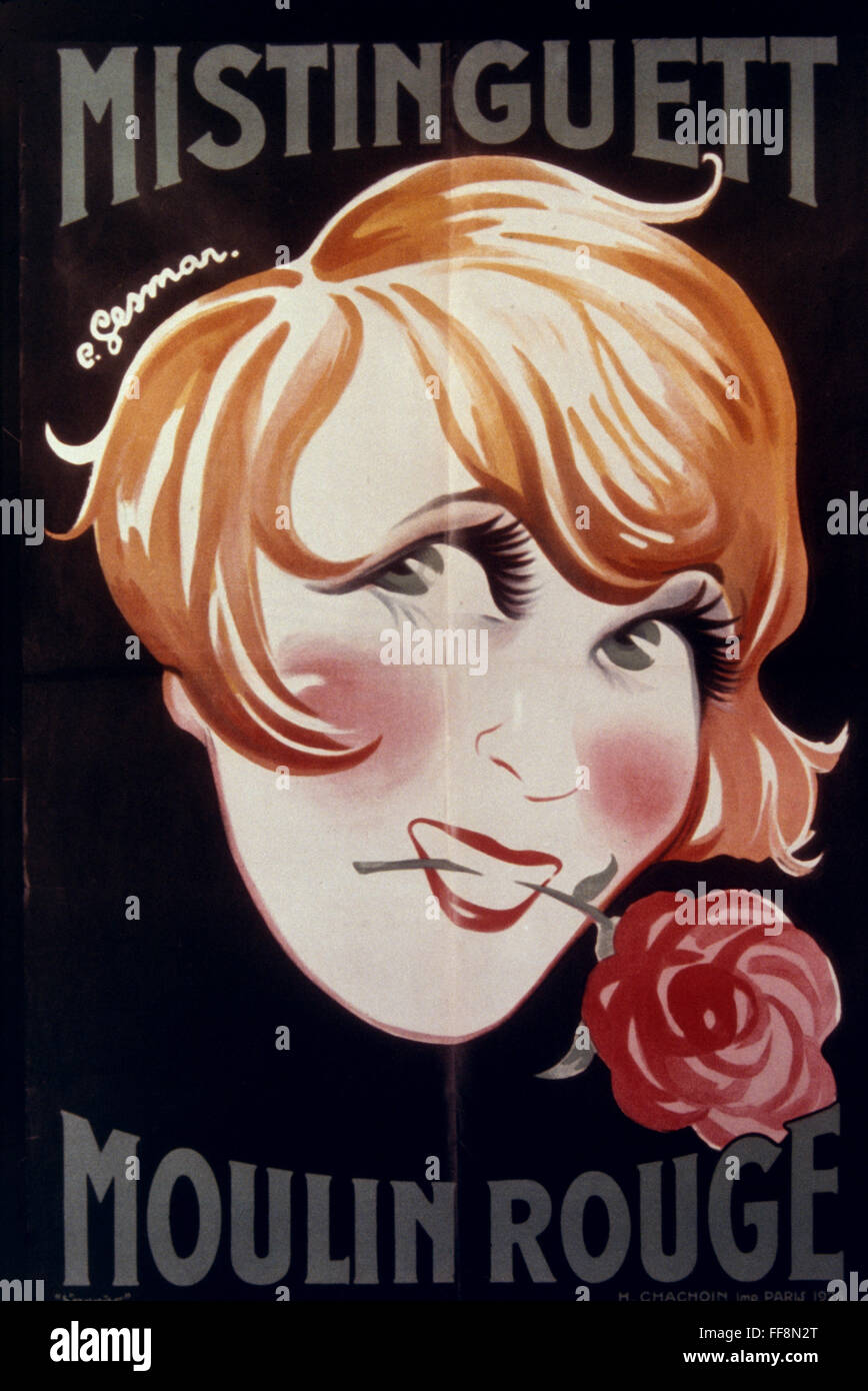 MISTINGUETT POSTER, 1925. /n(1875-1956). French entertainer. French ...