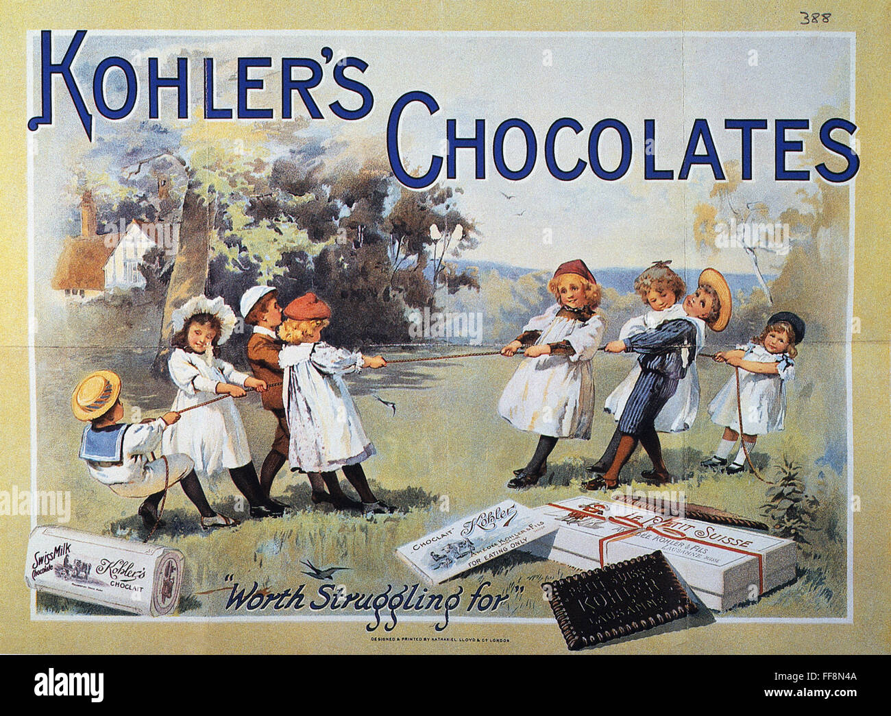 COCOA: CHOCOLATE AD, 1900. /n'Worth Struggling For.' English ...