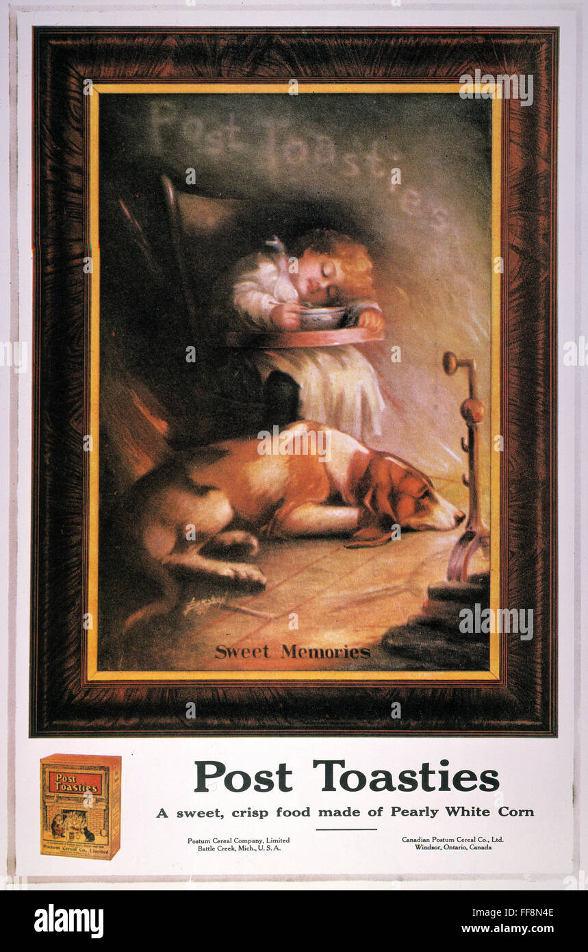 POST TOASTIES AD, c1900./nAn American advertisement for the cereal ...