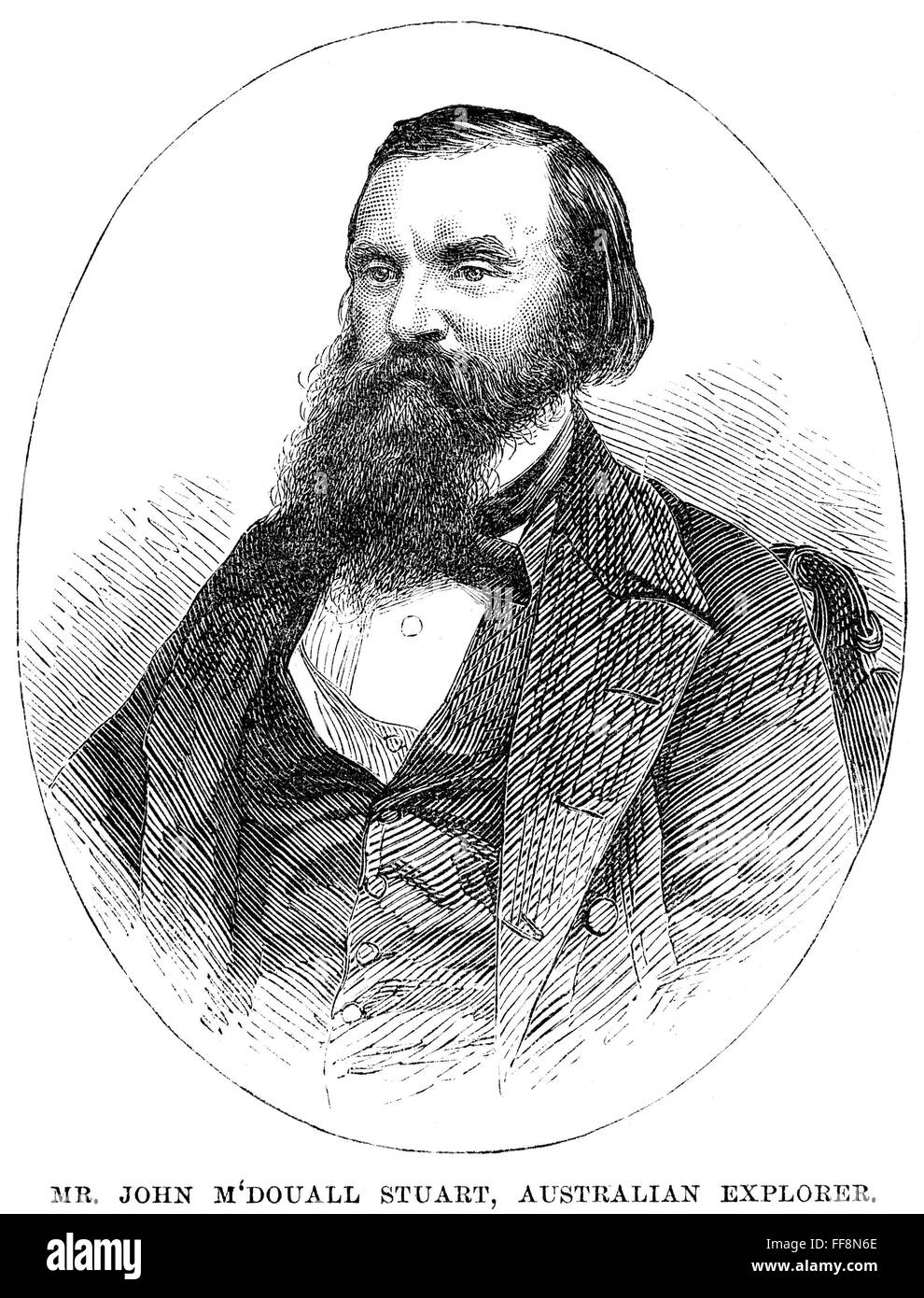 JOHN MCDOUALL STUART /n(1815-1866). Scottish explorer in Australia ...