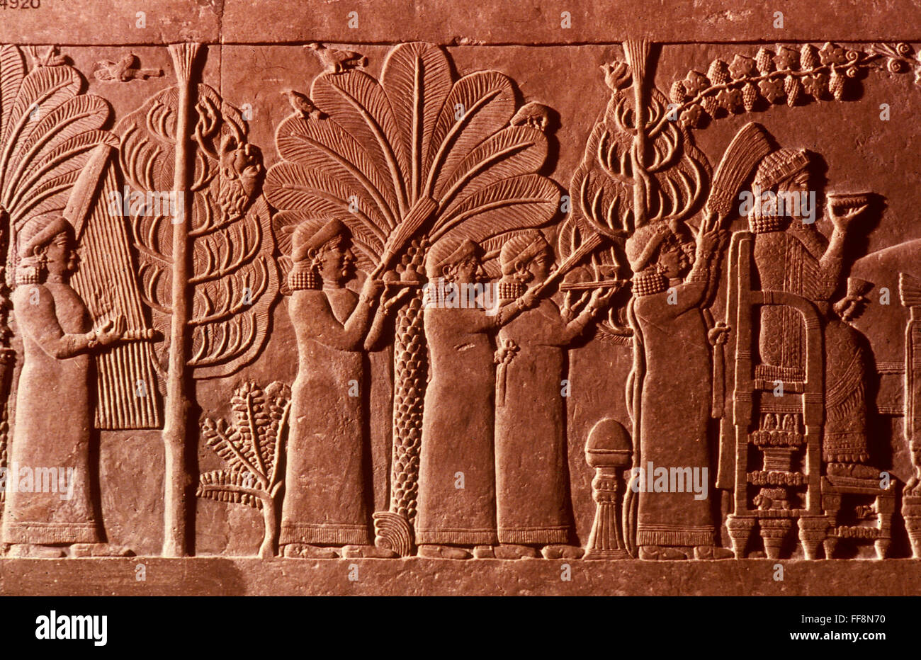ASSYRIAN QUEEN, 645 B.C. /nQueen with attendants feasting in a garden ...