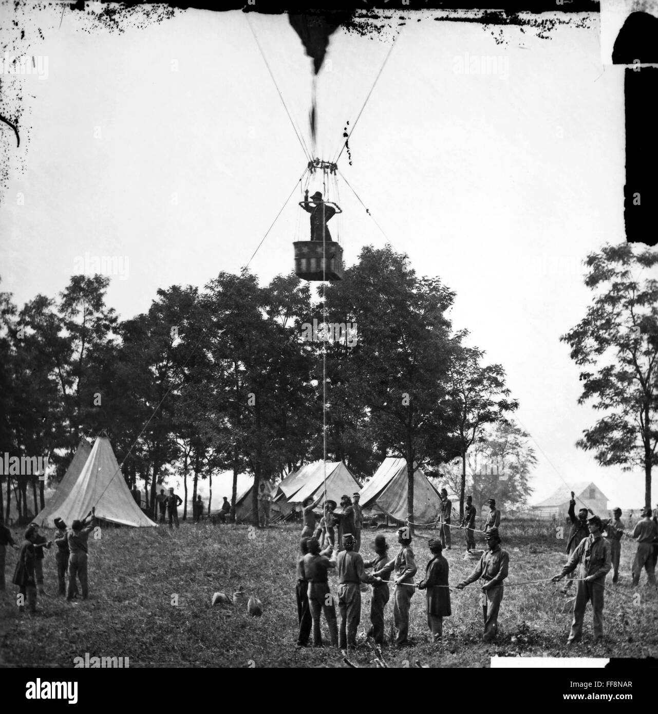 CIVIL WAR: BALLOON, 1862. /nProfessor Thaddeus Sobieski Coulincourt ...