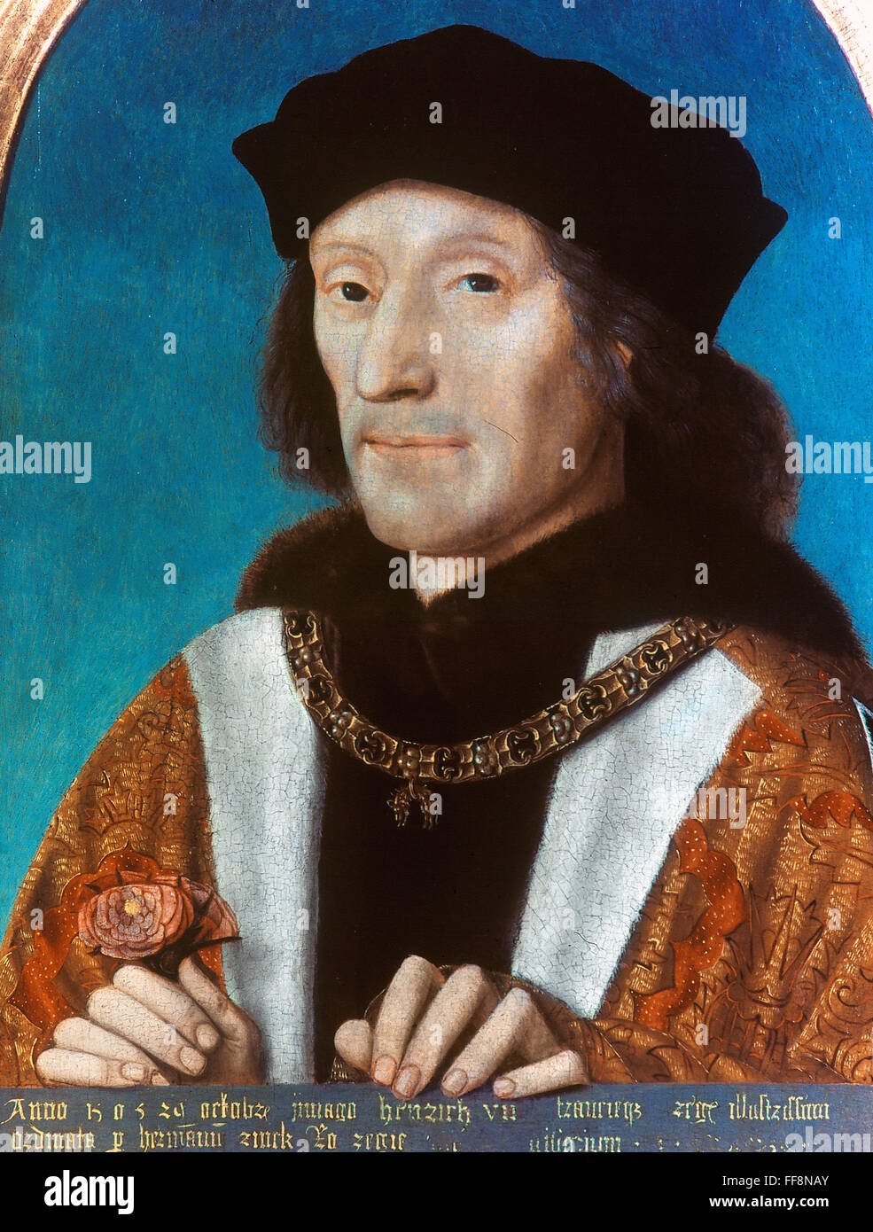 KING HENRY VII OF ENGLAND /n(1457-1509). Oil on panel by M. Sittow ...