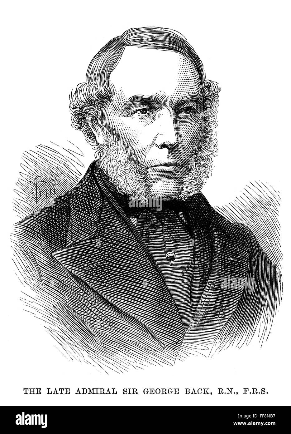 SIR GEORGE BACK (1796-1878). /nEnglish explorer. Wood engraving ...