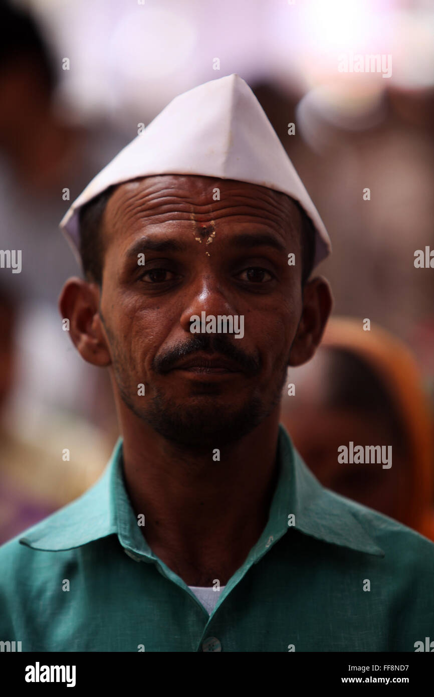 Pune, India - ‎July 11, ‎2015: An Indian pilgrim in a traditional ...
