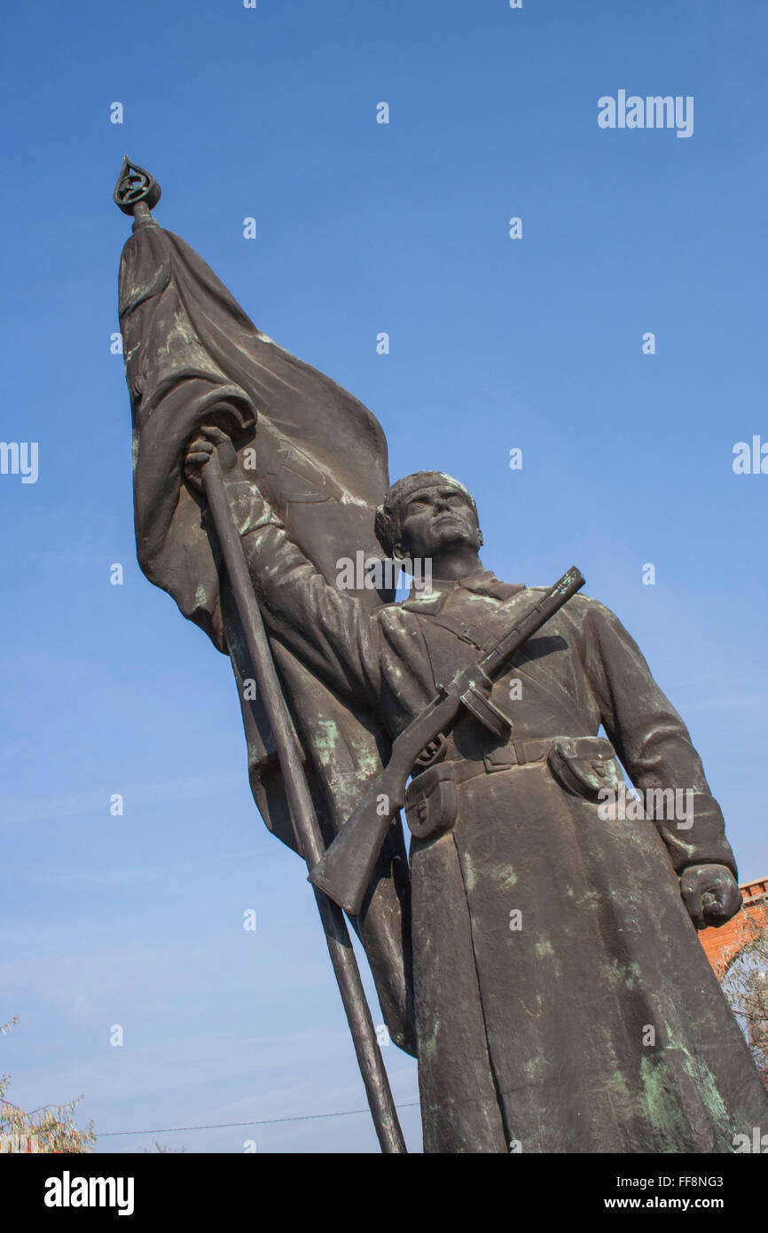 Communist-era Red Army Soldier statue (1947) in the Memento Park ...