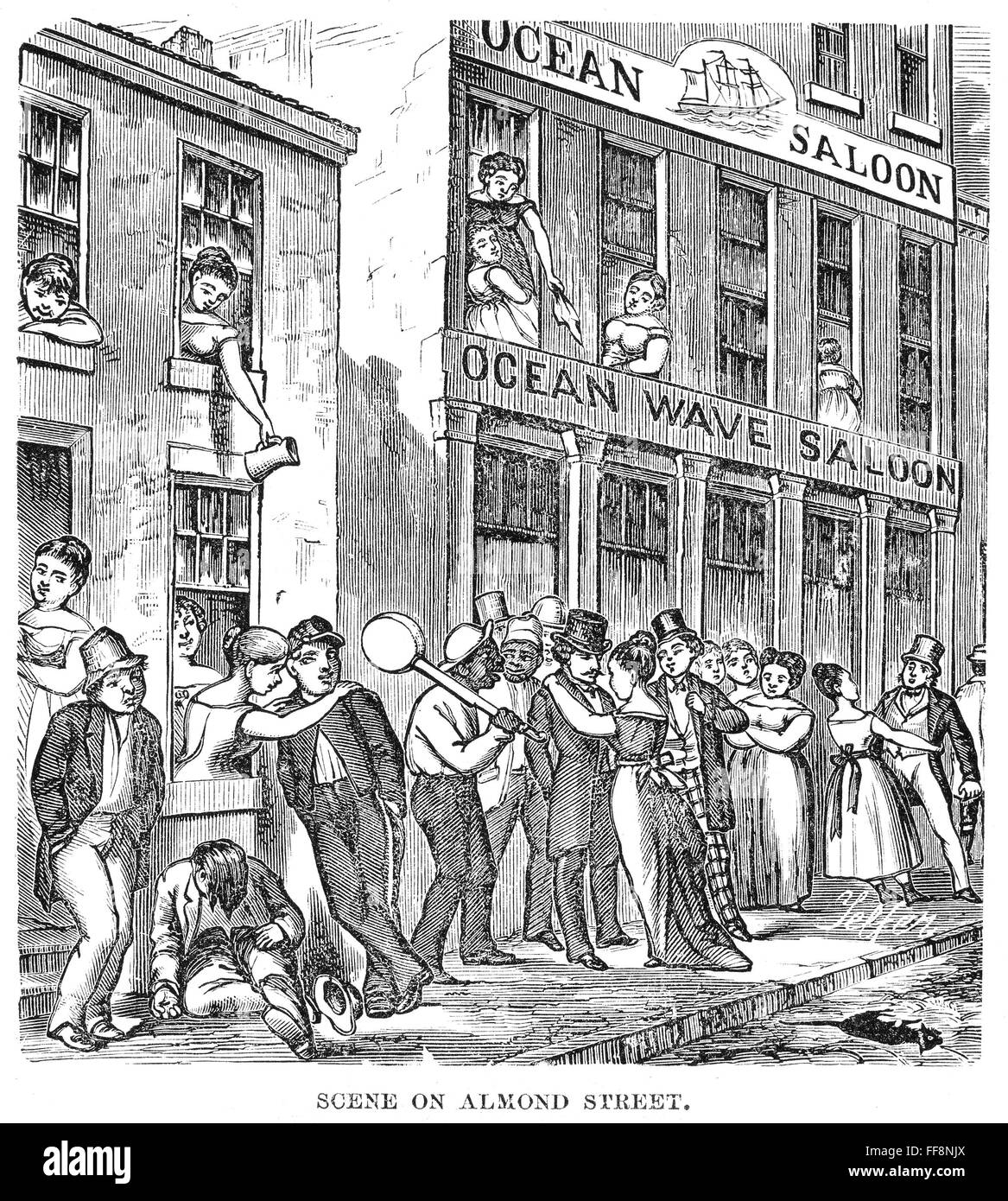 ST. LOUIS, MISSOURI, 1878. /nStreet scene in the red-light district of ...