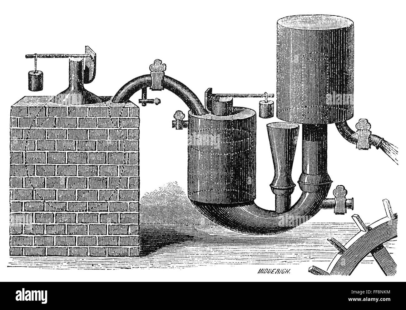 DENIS PAPIN (1647-1712). /nFrench physicist. Papin's second steam ...