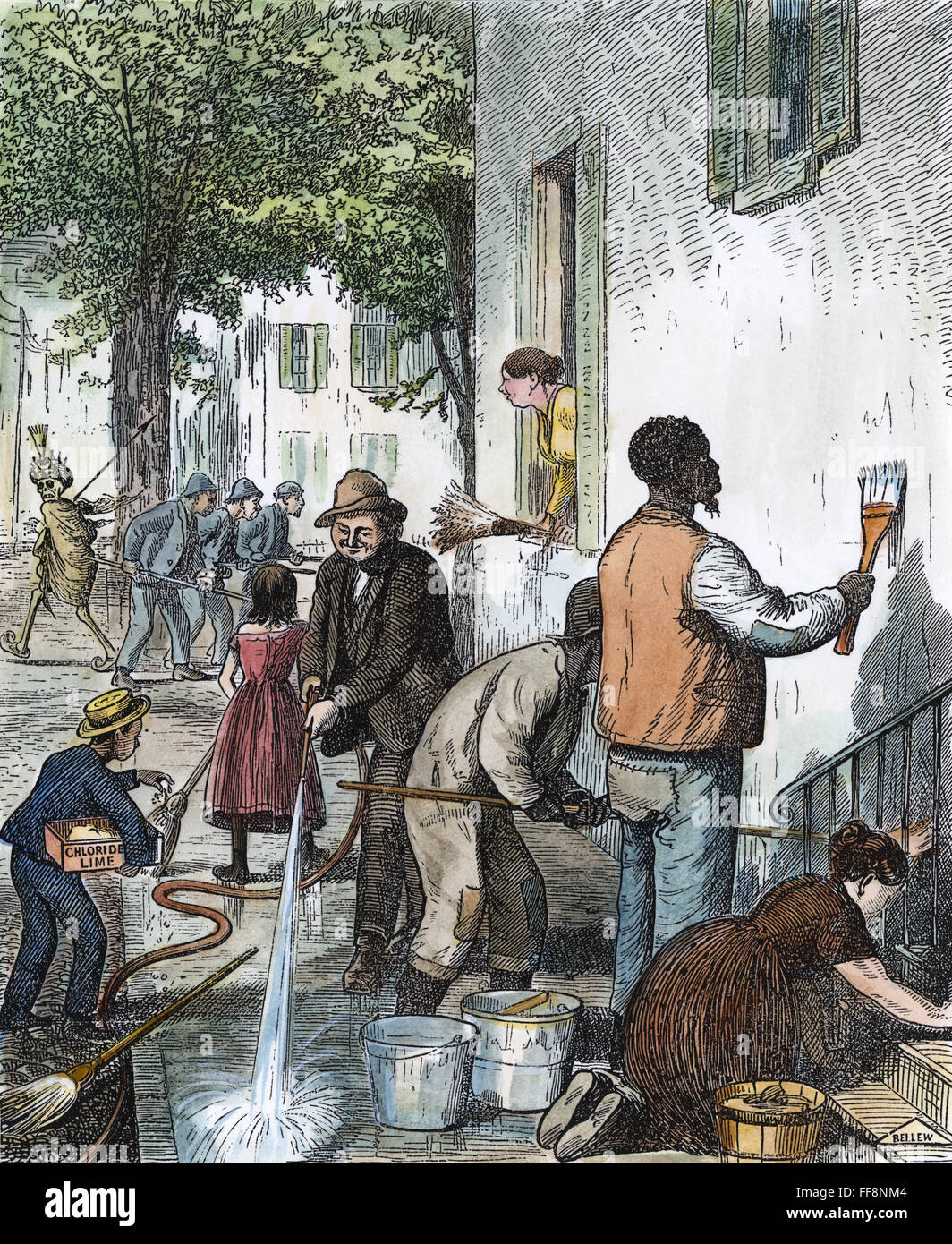CHOLERA EPIDEMIC, 1873. /nAmerican cartoon advising the sanitary ...