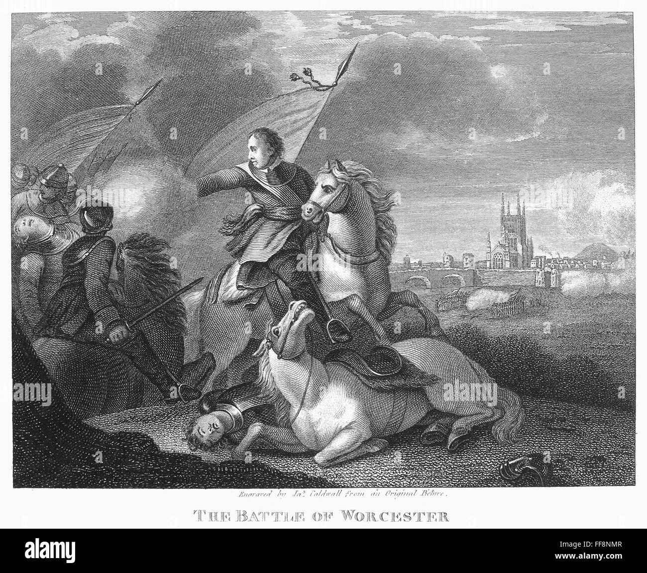 BATTLE OF WORCESTER, 1651. /nOliver Cromwell at the Battle of Worcester ...