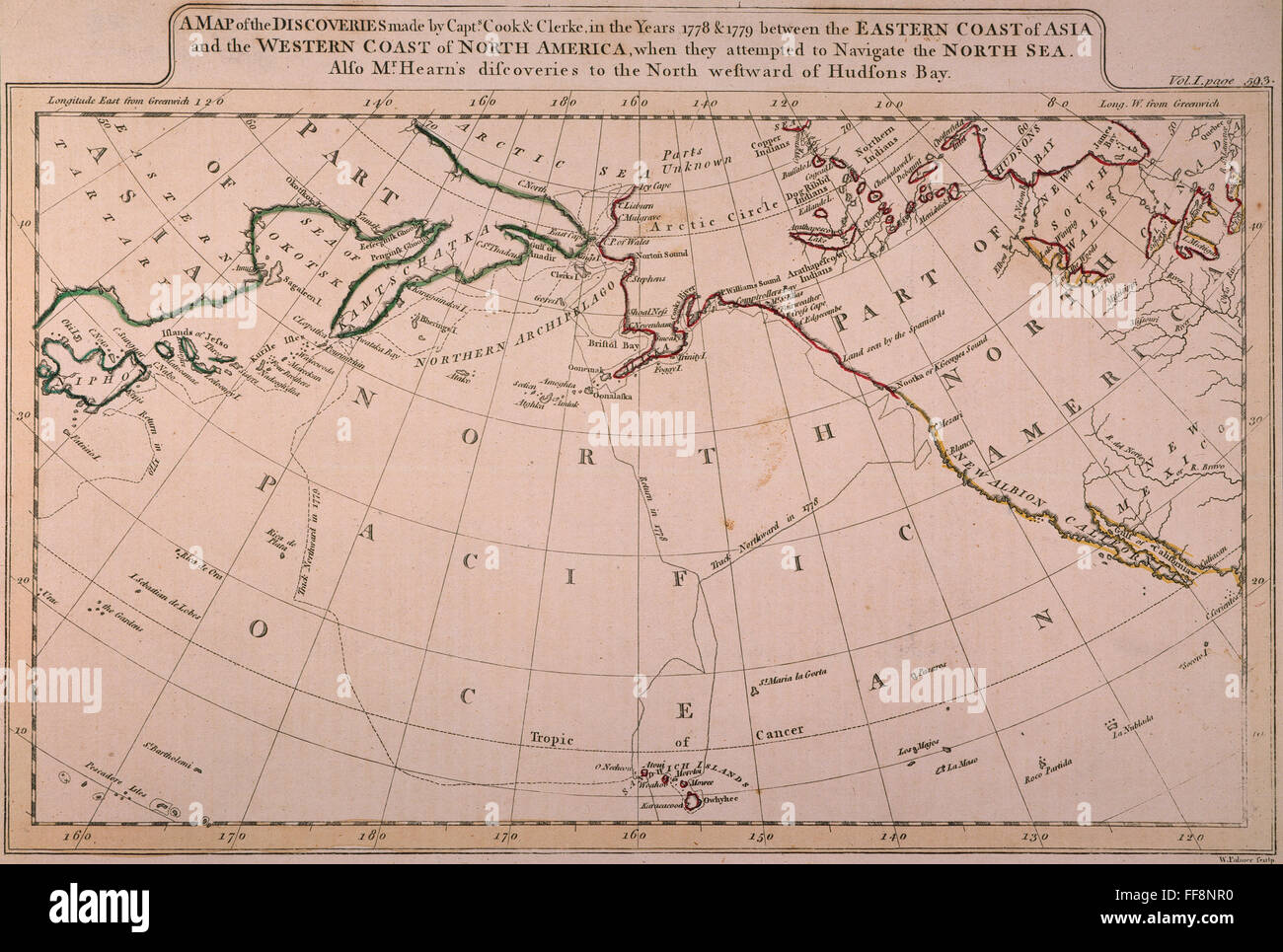 COOK: PACIFIC COAST MAP. /nEnglish map, late 18th century, of Captain ...