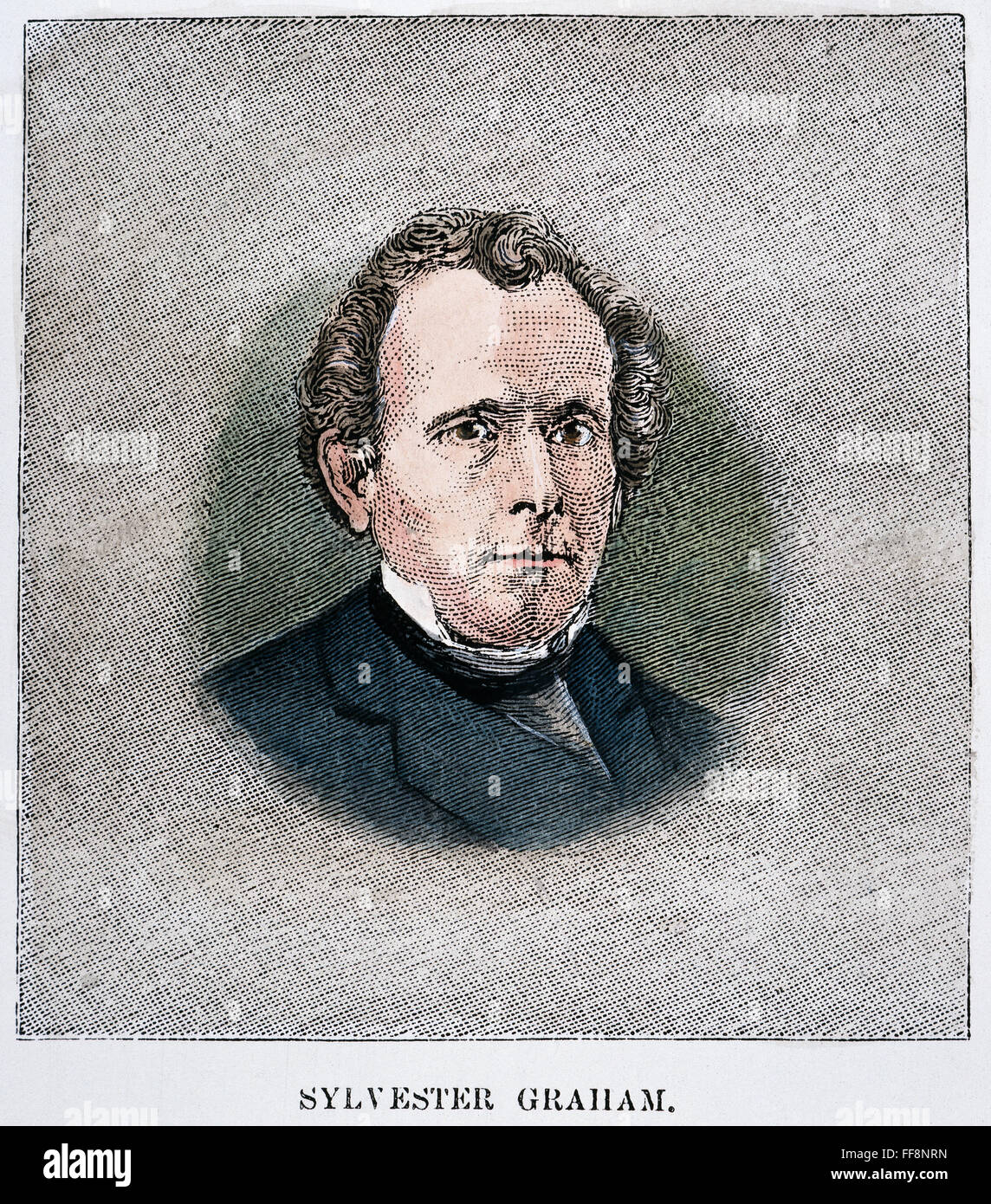 SYLVESTER GRAHAM /n(1794-1851). Inventor of Graham flour and Graham cracker: American engraving ...