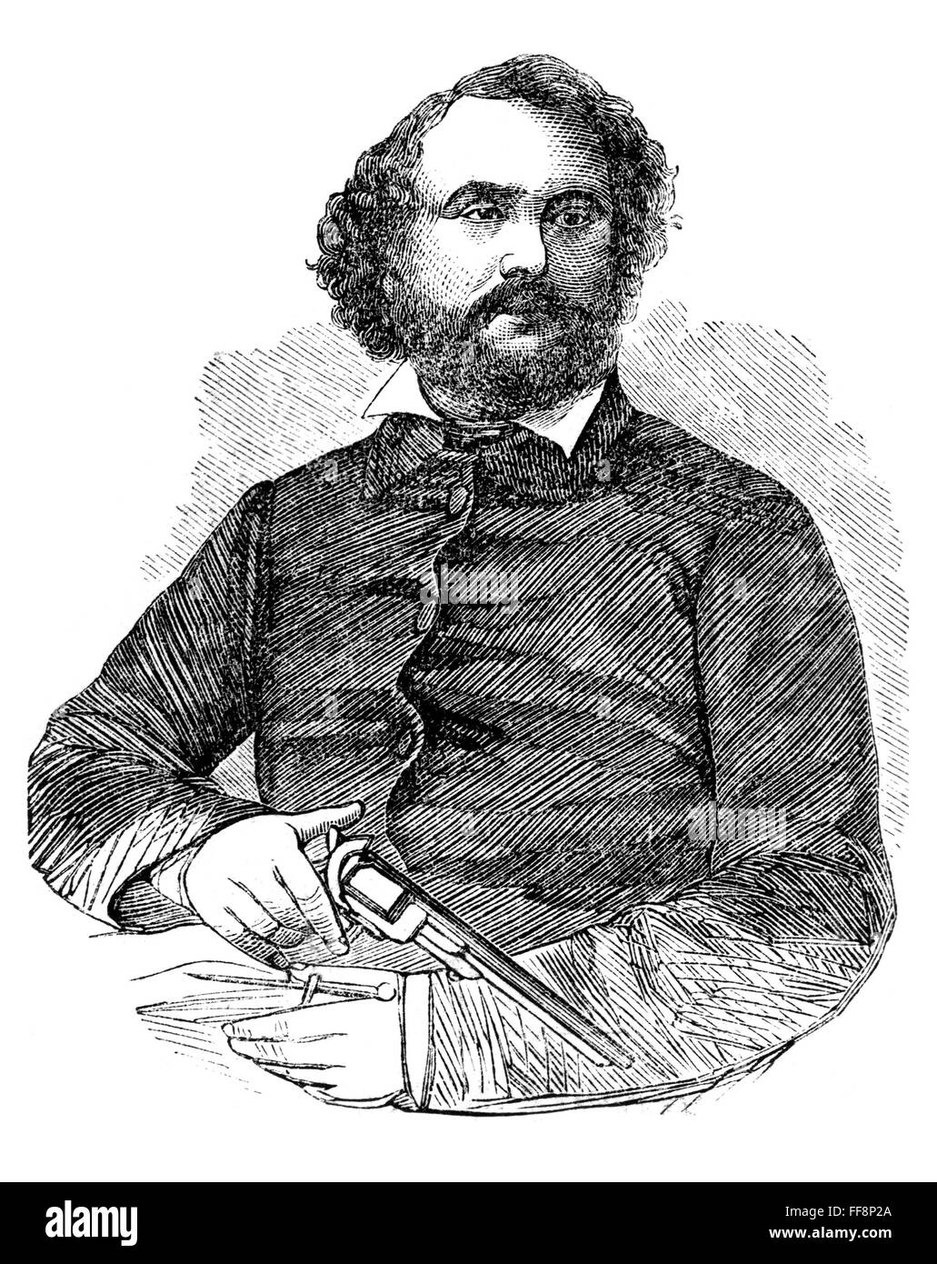 SAMUEL COLT (1814-1862). /nAmerican inventor: wood engraving, 1856 ...